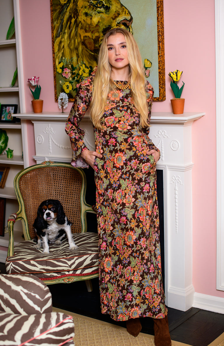 Lily Dress in Wallflower Brown – Elizabeth Ackerman Designs, LLC