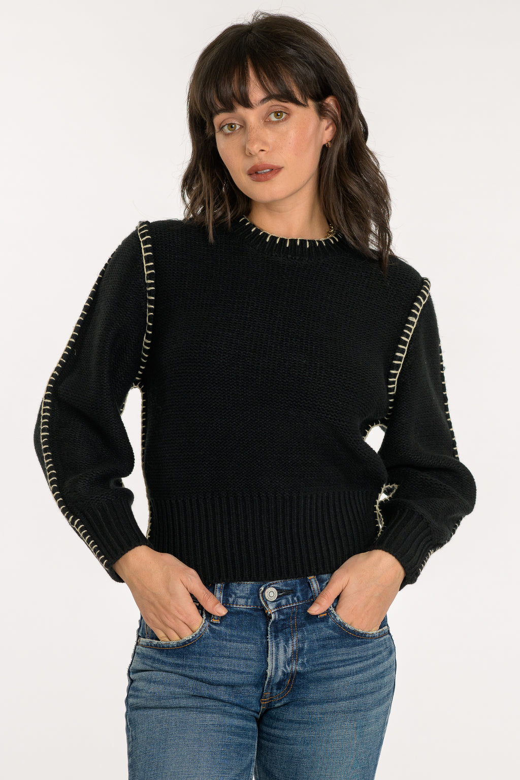 Cheyenne Sweater in Solid Black – Elizabeth Ackerman Designs, LLC